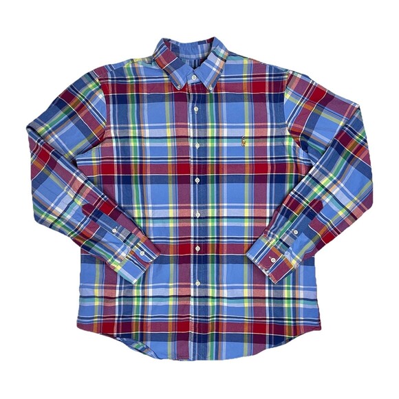 Polo Ralph Lauren | Shirts | Ralph Lauren Button Down Shirt Mens Large Plaid Colorful Flesh Pony ...